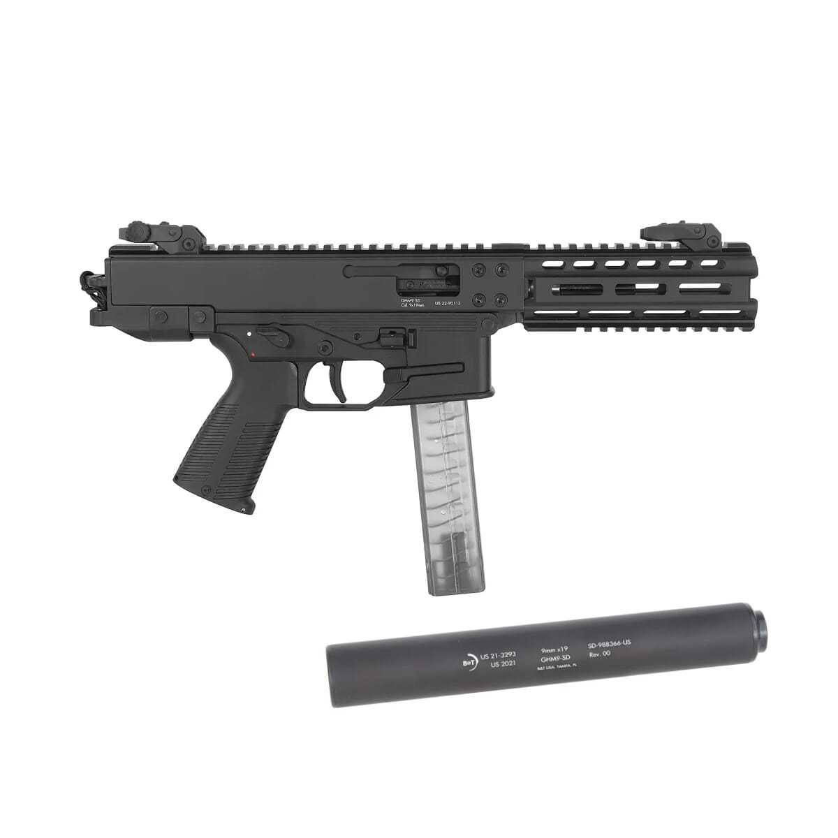 B&T GHM9 SD 9mm 5.75" Bbl Black Pistol w/(1) 30rd Mag BT-450002-2-SD ...