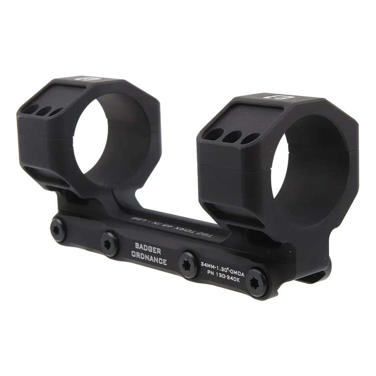 Badger Ordnance C.O.M.M. MAX 34mm 1.30" 0MOA Black Scope Mount 130 ...