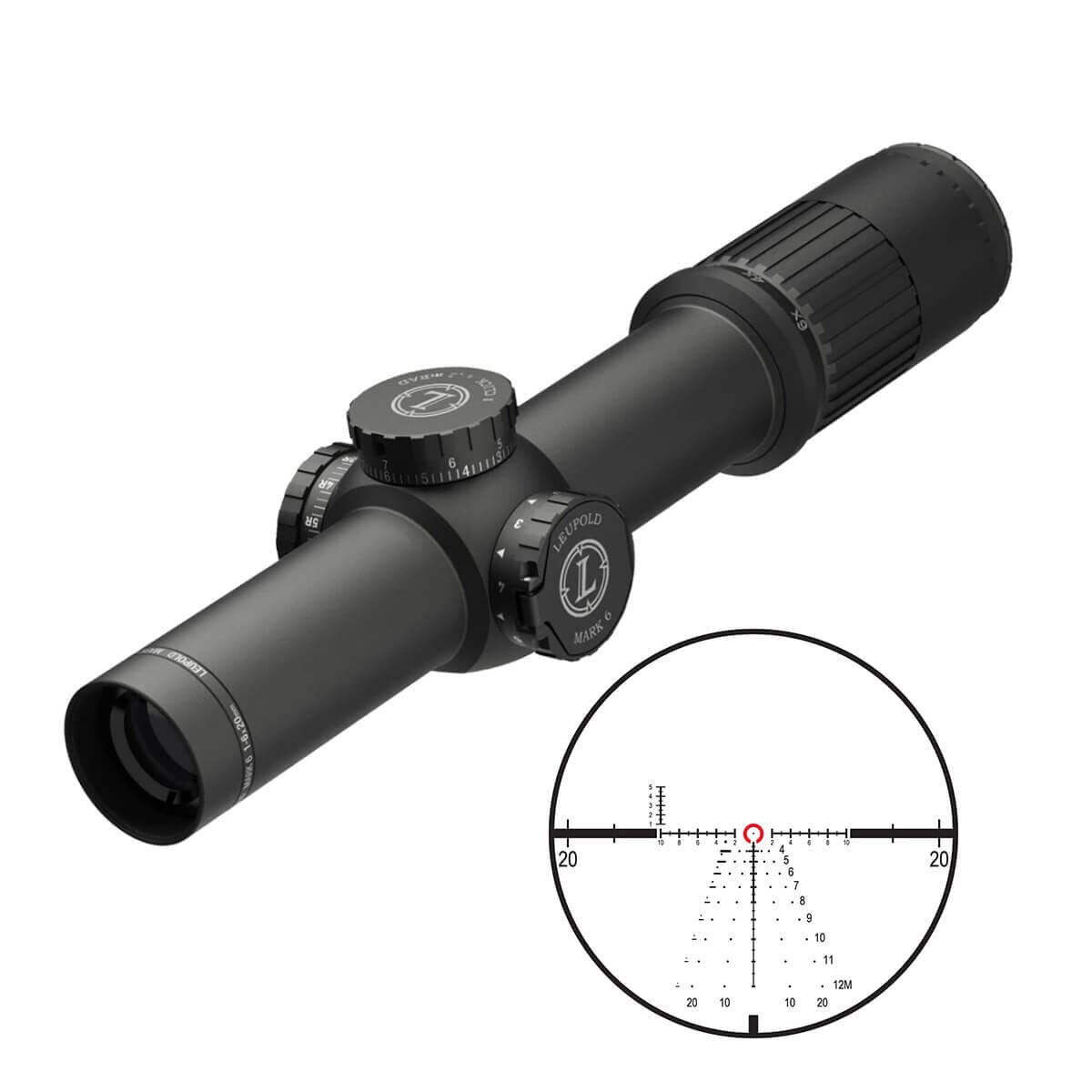 Leupold Mark 6 1-6x20 M6C1 rifle scope 34mm Tube Illum Front Focal 7-62 ...