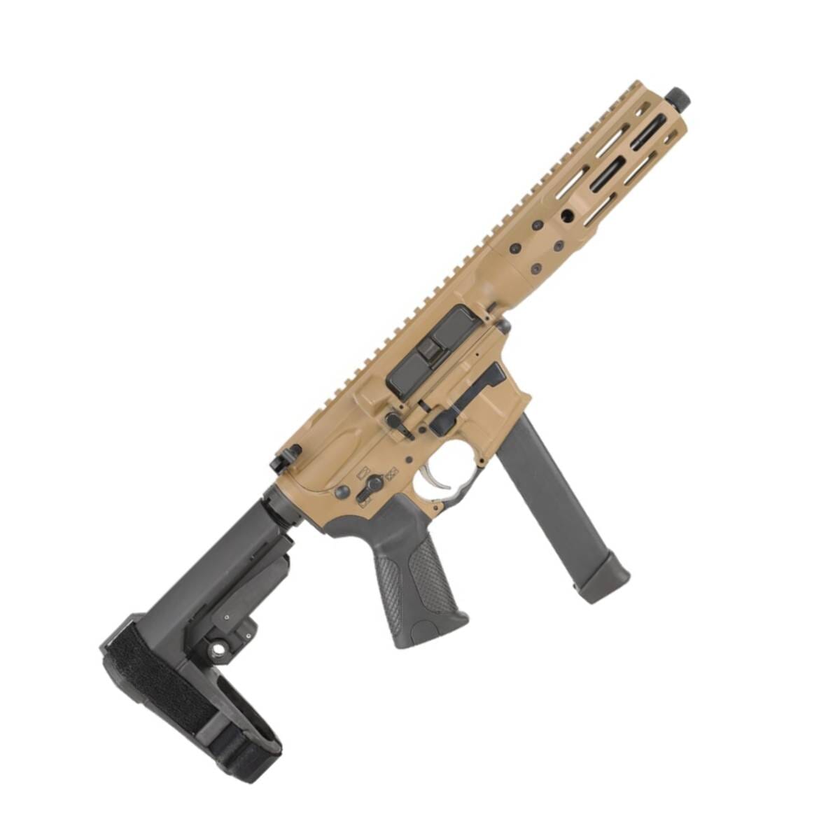 LWRC IC-9 9mm 8.5" 1:10" 1/2x28 Bbl FDE Pistol w/SBA3 Brace ICP9CK8SBA3 ...