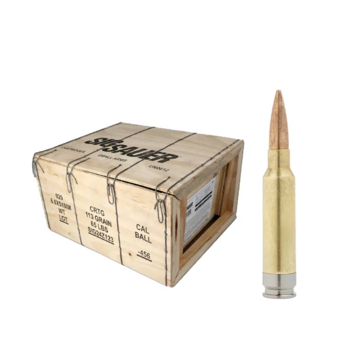 Sig Sauer Hybrid Ball .277 SIG FURY/6.8x51mm 113gr Ammo 920rds/Crate w ...