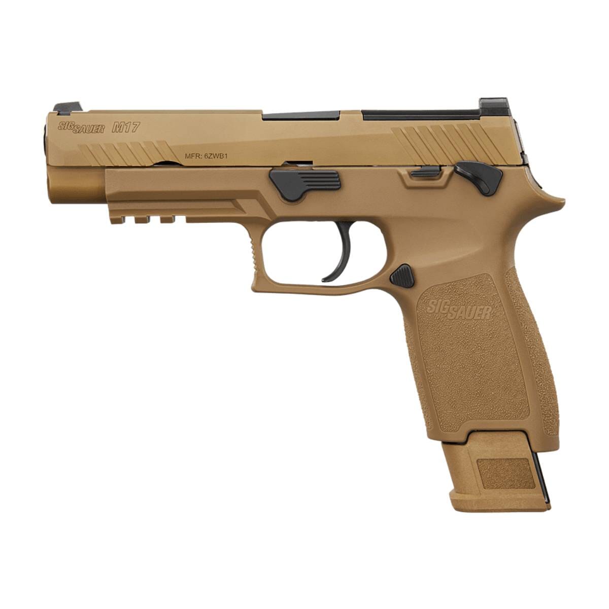 Like New Sig Sauer M17 CSS 9mm Optic Ready Coyote Pistol w/ Modular Polymer Grip & (3) 10rd Mags ...